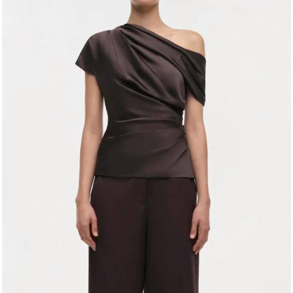 Simkhai | Tops | New Simkhai Phoebe Draped Top In Chocolate | Poshmark